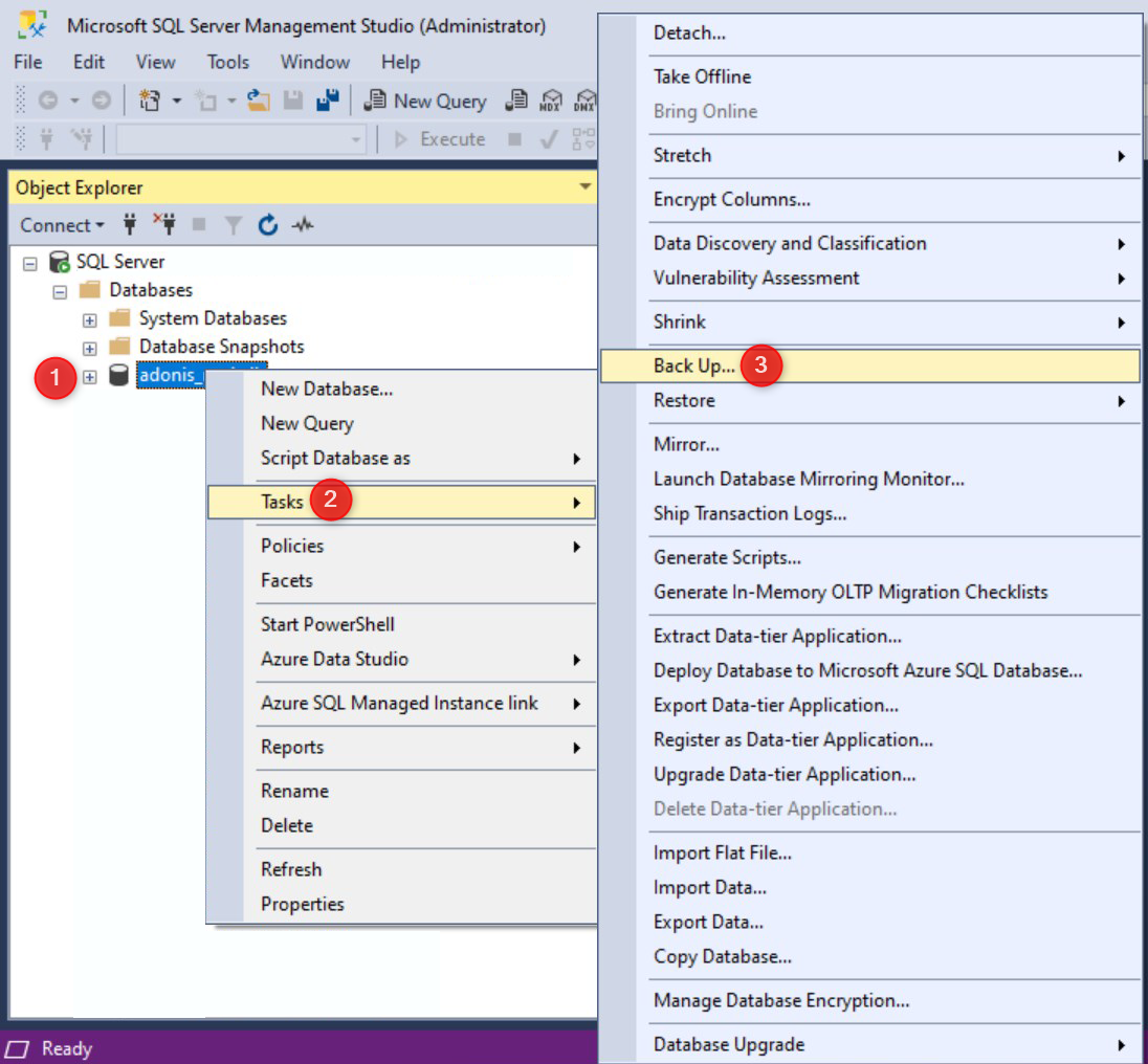 How do I create an SQL Server database backup? – BOC Group Support