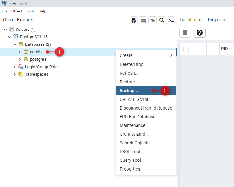 Wie erstelle ich ein PostgreSQL Datenbank Backup – Help Center der BOC ... Wie erstelle ich ein PostgreSQL Datenbank Backup – Help Center der BOC ...