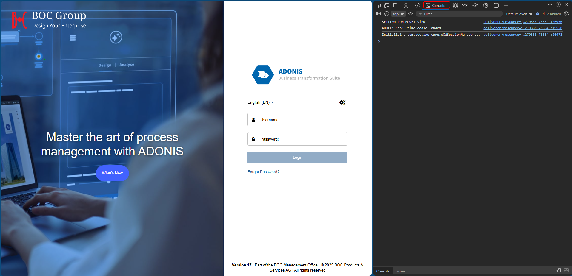 Copy Console Errors – BOC Group Support